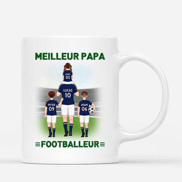 Mug Meilleur Papa Footballeur Terrain Personnalisé - Cadeau Plus