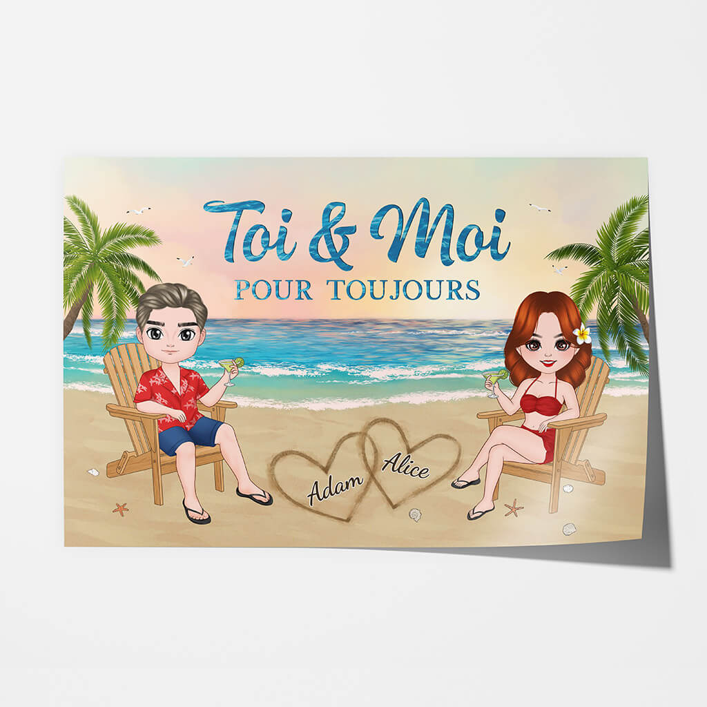 Poster Toi Et Moi Pour Toujours Été Couple Sur La Plage Personnalisé ...