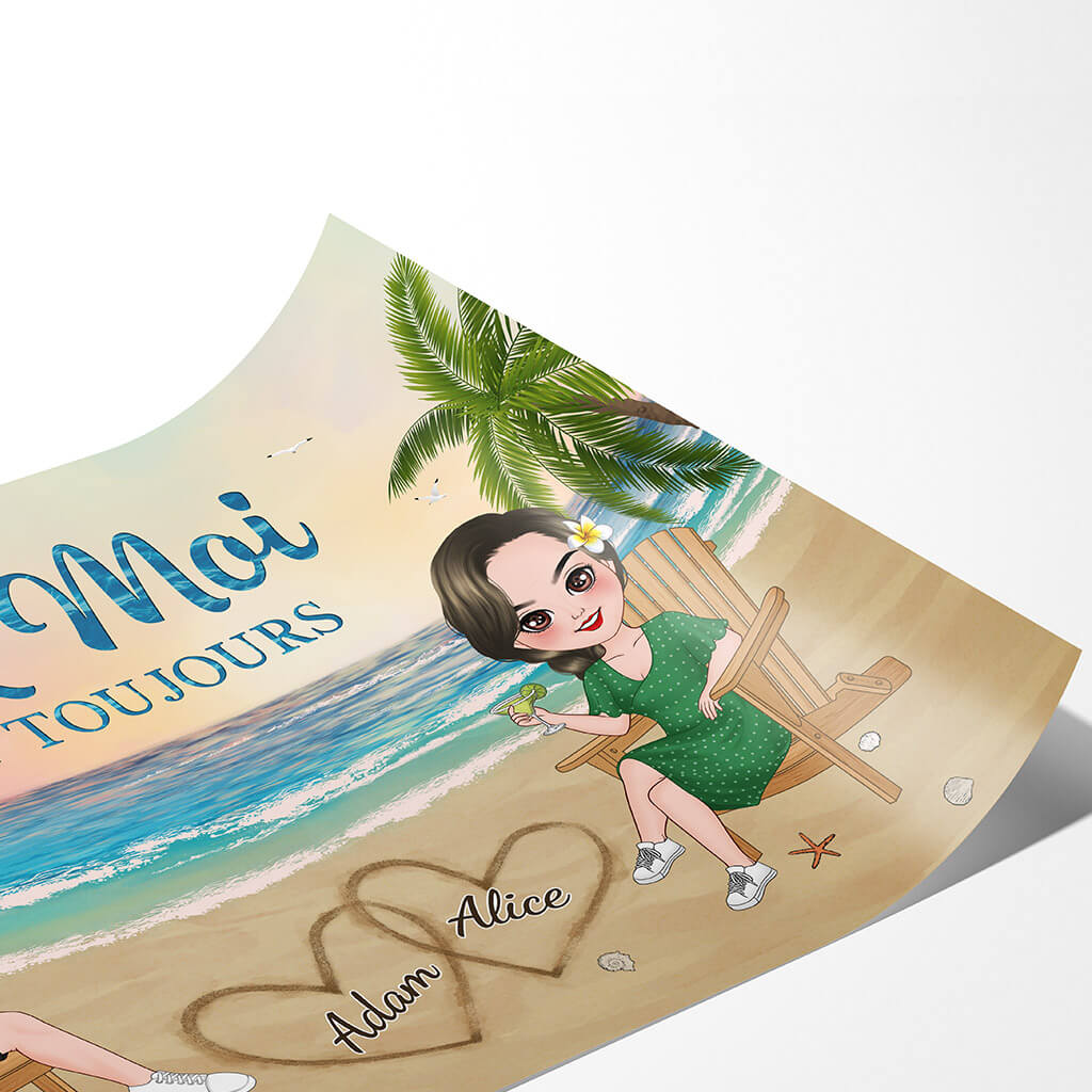 Poster Toi Et Moi Pour Toujours Été Couple Sur La Plage Personnalisé ...