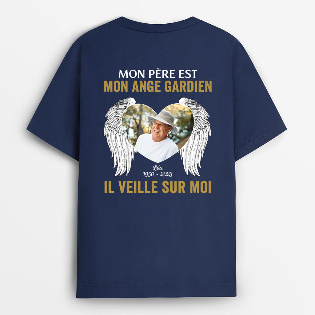 T-shirt Mon Père Est Mon Ange Gardien Il Veille Sur Moi Personnalisé ...