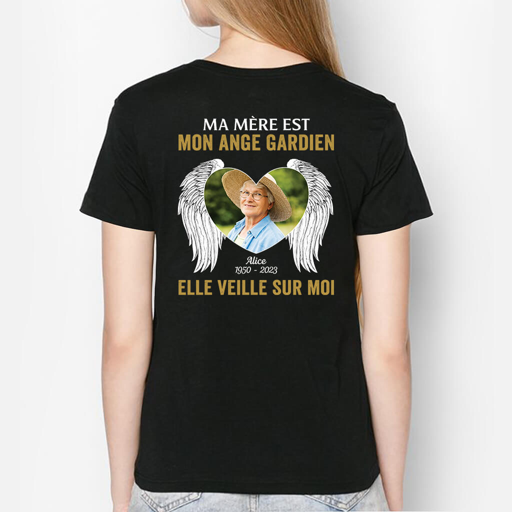 T-shirt Mon Père Est Mon Ange Gardien Il Veille Sur Moi Personnalisé ...