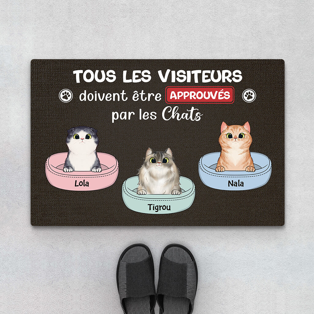 Tous Les Visiteurs Doivent Approuvés Par Les Chats Mignons - Tapis Per ...