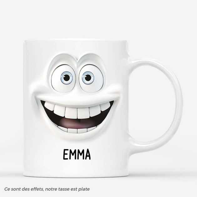 Visage Souriant 3D - Mug Humour Personnalisé - Cadeau Plus