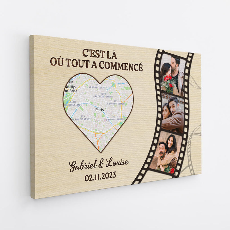 Tableau Couple Personnalisé Pour Amoureux - Cadeau Plus