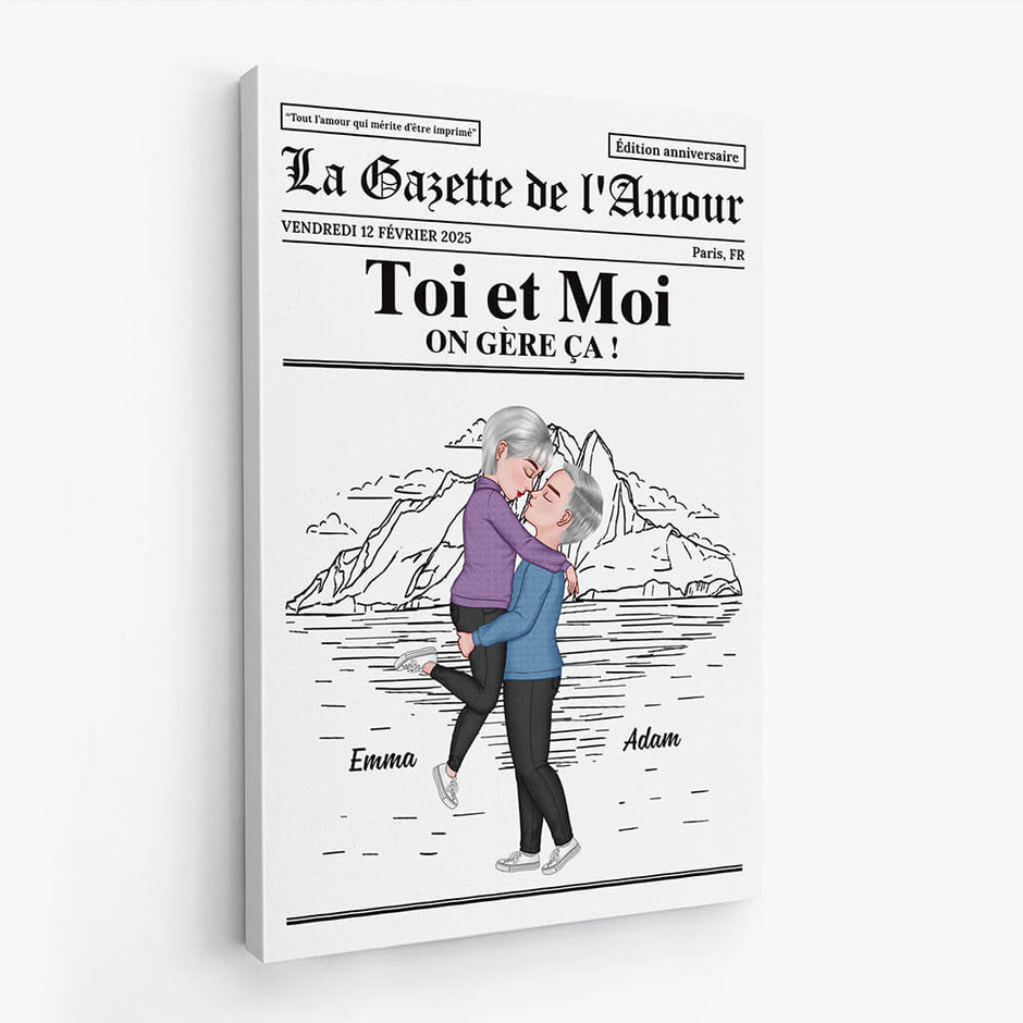Tableau Couple Personnalisé Pour Amoureux - Cadeau Plus
