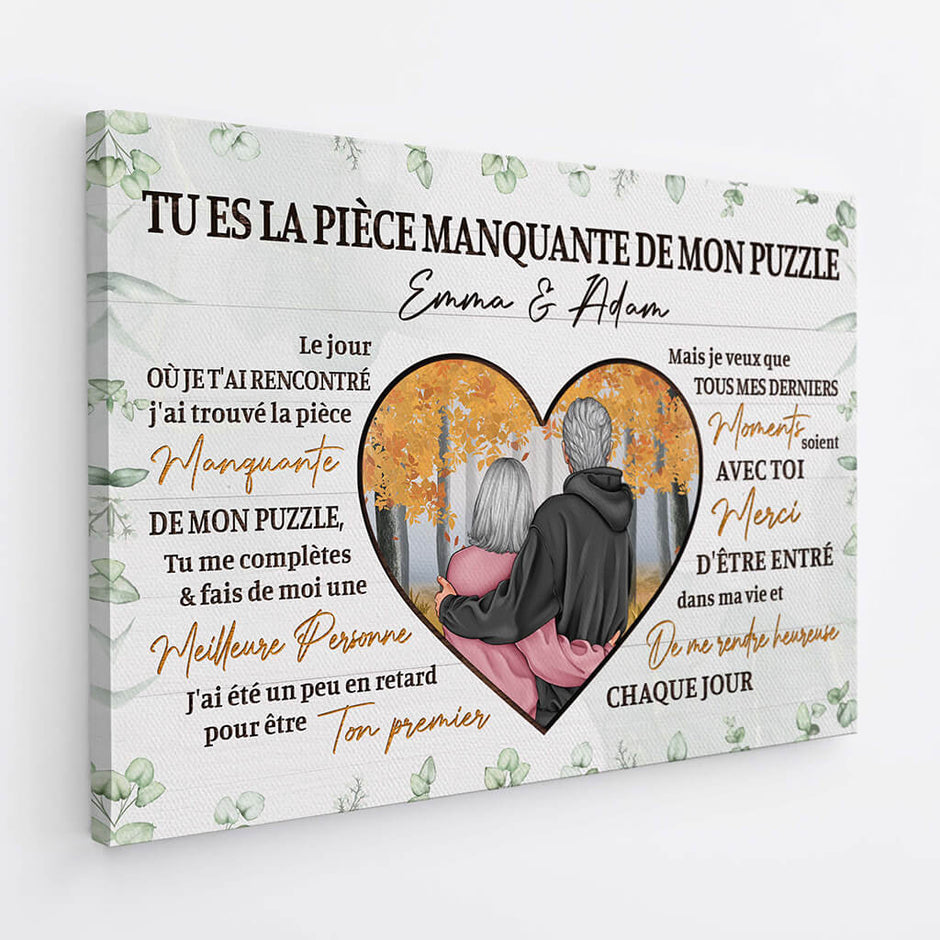 Tableau Couple Personnalisé Pour Amoureux - Cadeau Plus