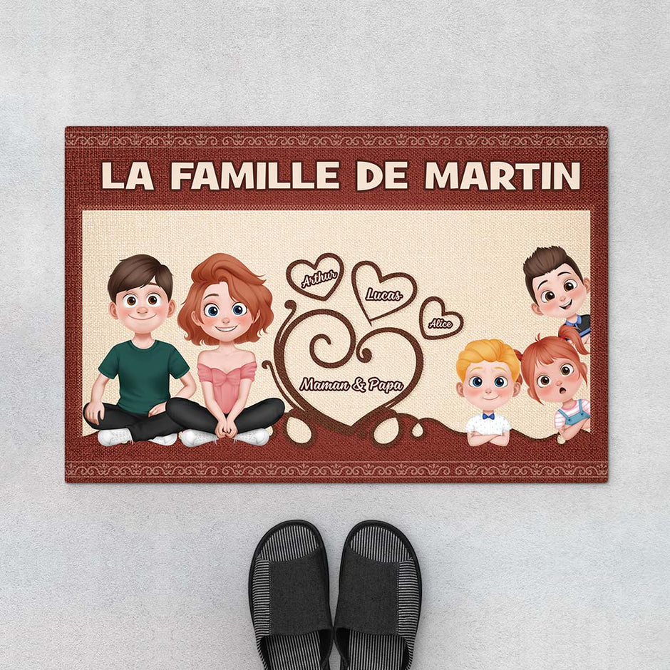 Paillasson Personnalisé Famille - Cadeau Plus