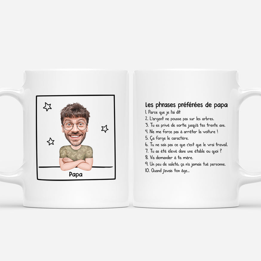 Mug Personnalisé Papa Humour - Les Phrases Préférées - Cadeau Plus