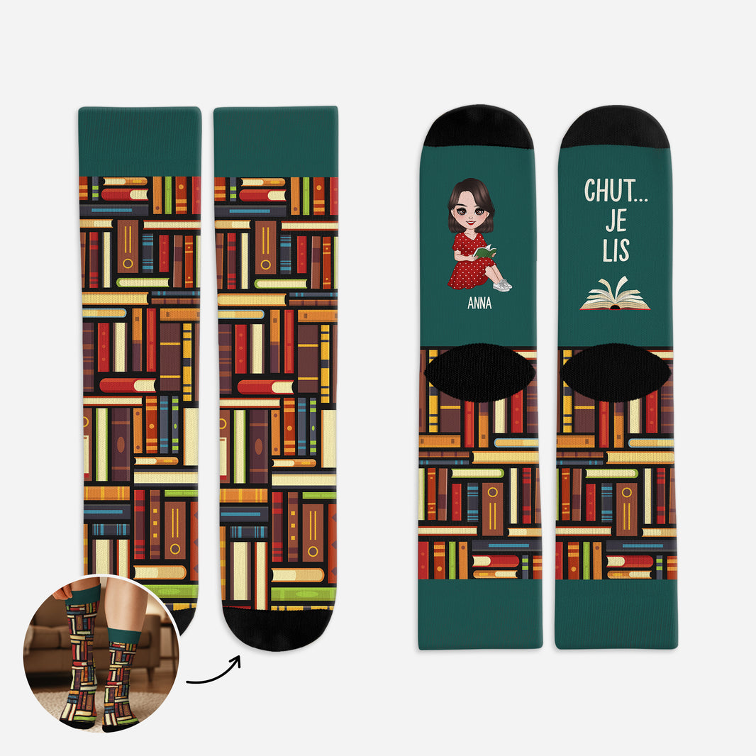 Chaussettes Personnalisée pour Passionné de Lecture - Cadeau Plus