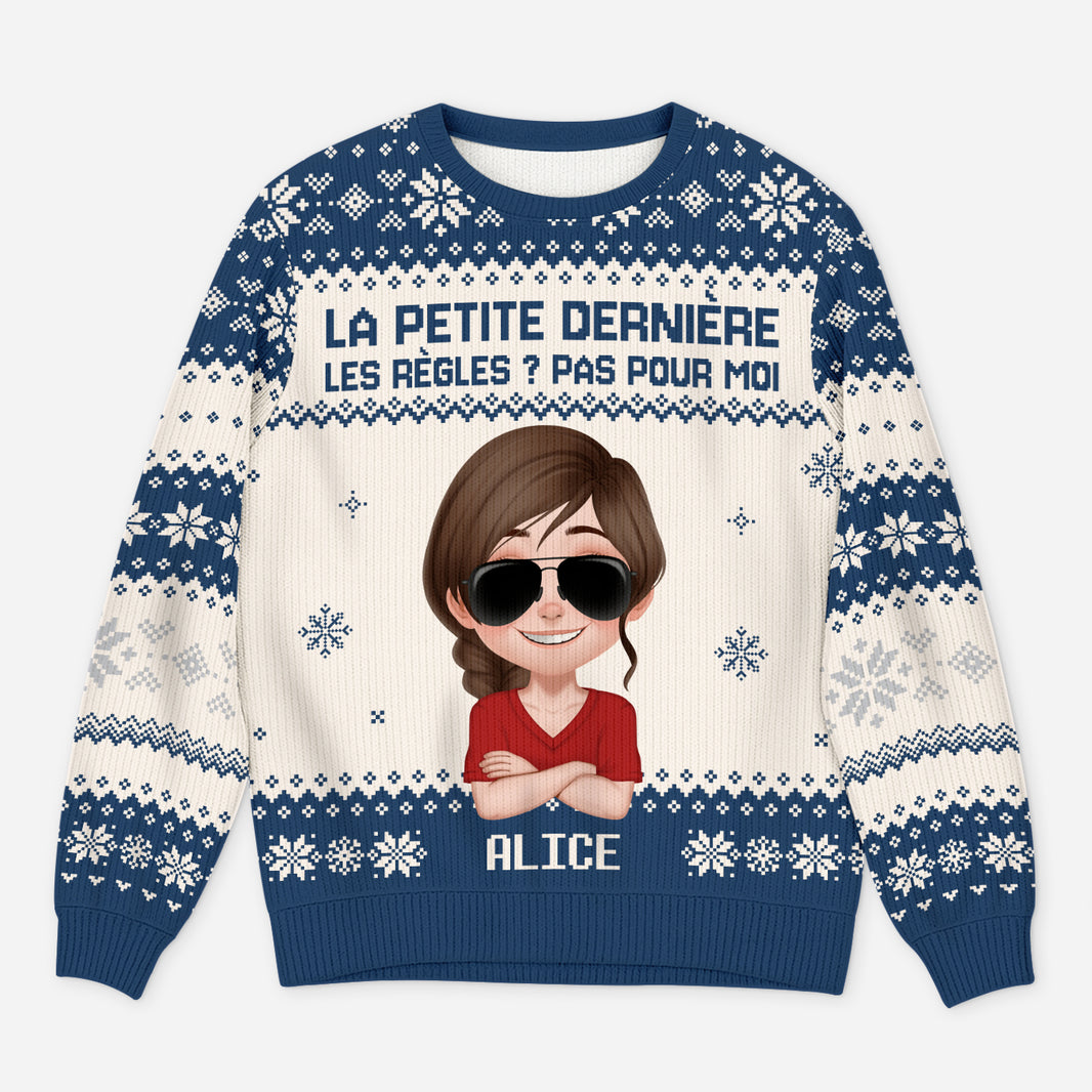 Pull Moche de Noël Personnalisé - Frère et Sœur La Petite Dernière ...