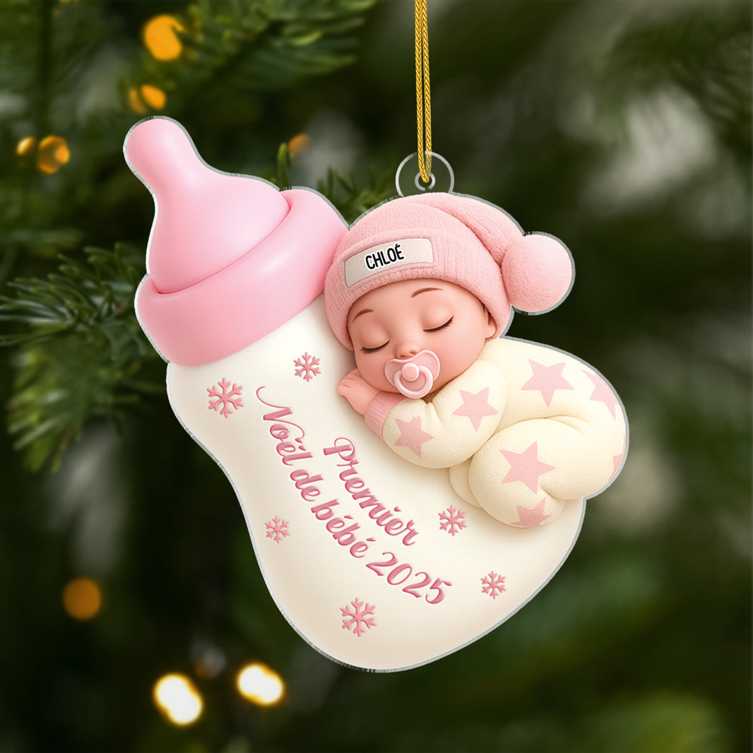 Ornement Noël Personnalisé - Cadeau Premier Noël Bébé - Cadeau Plus