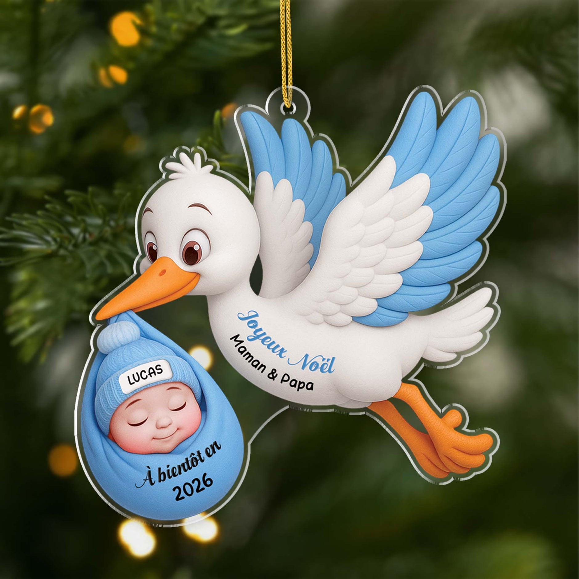 Ornement De Noël Personnalisé - Joyeux Noël Futur Papa Future Maman ...