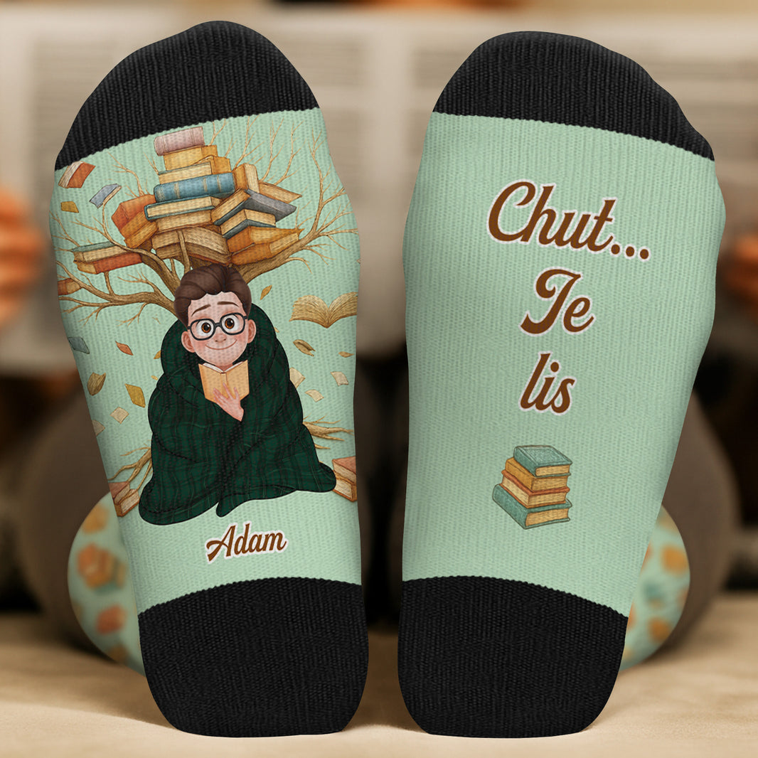 Chaussettes Personnalisée pour Passionné de Lecture - Cadeau Plus