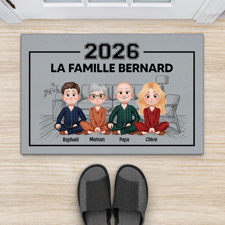 Paillasson Famille Personnalisé Et Original - Cadeau Plus