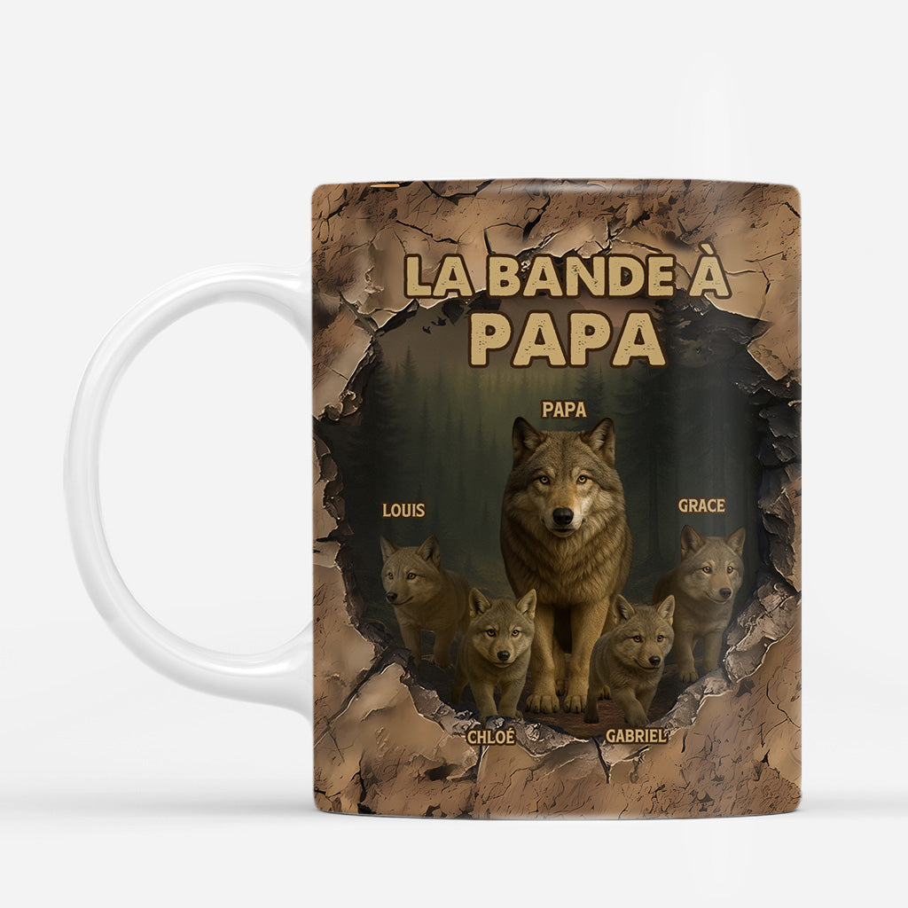 [Effet d'impression 3D] Mug Personnalisé - La Bande À Papa Loup Papy L - Cadeau Plus