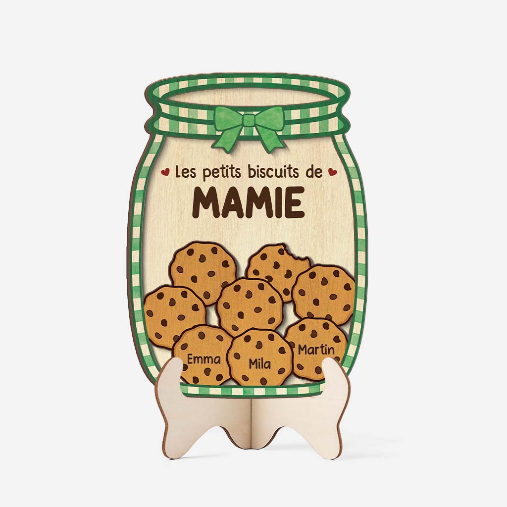 Plaque En Bois Personnalisée - Petits Biscuits De Mamie Maman - Cadeau Plus