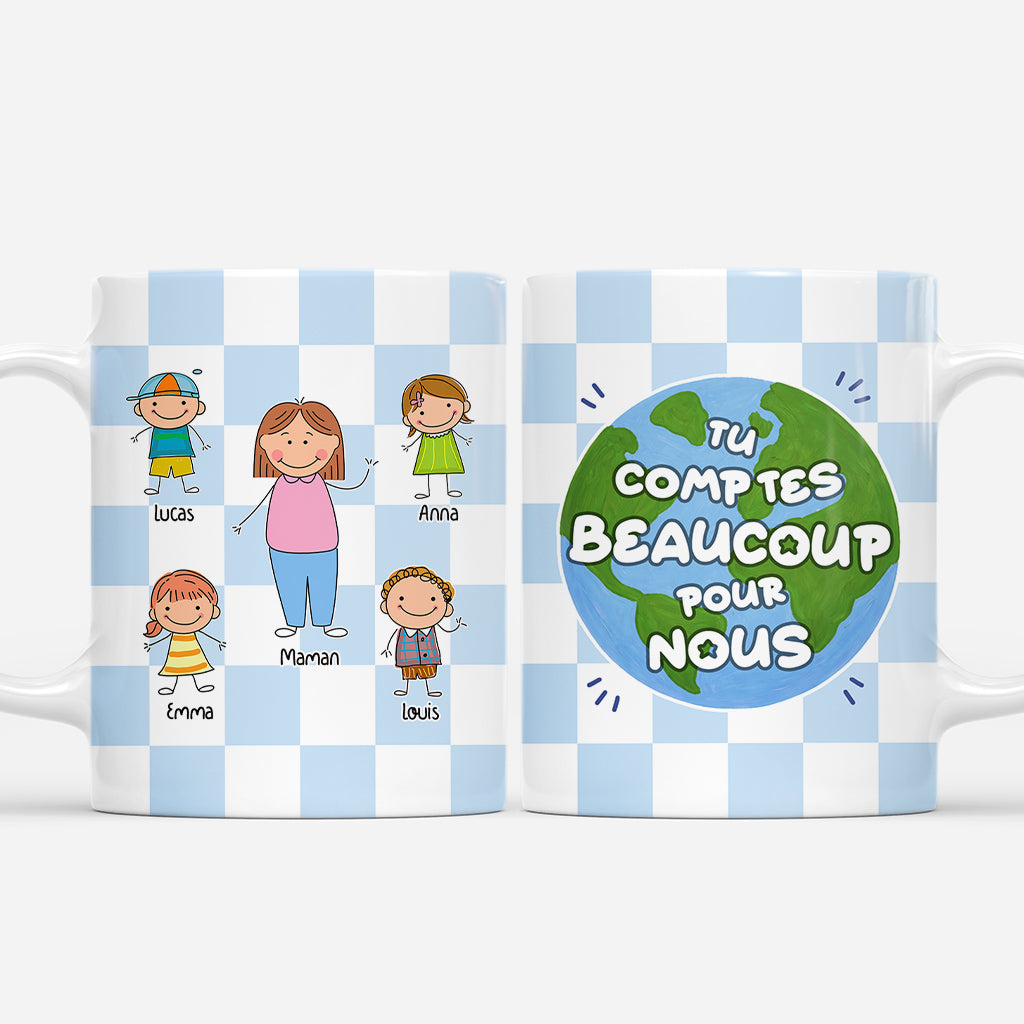 Tasse Personnalisée Famille | Papa Maman Tu Comptes Beaucoup Pour Moi ...
