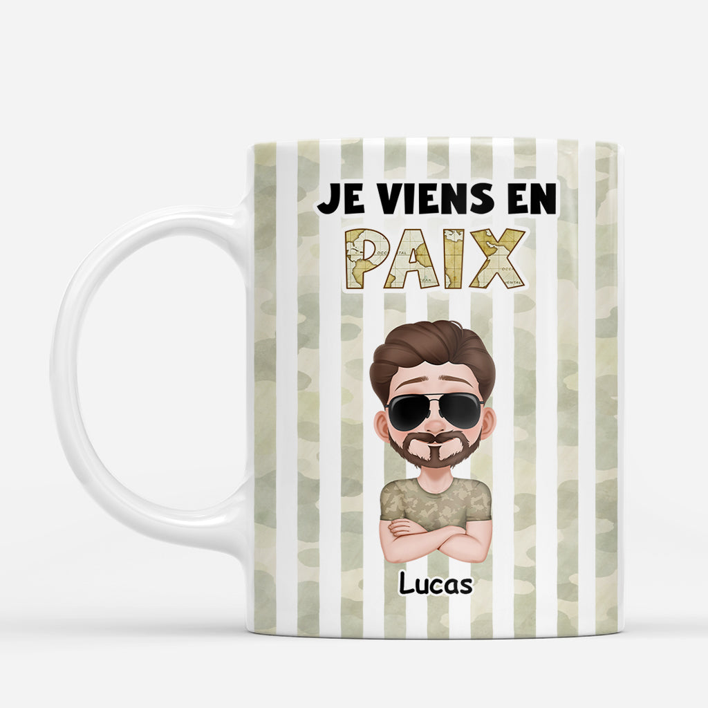 Mug Personnalisé Couple - Je Viens En Paix - Cadeau Plus
