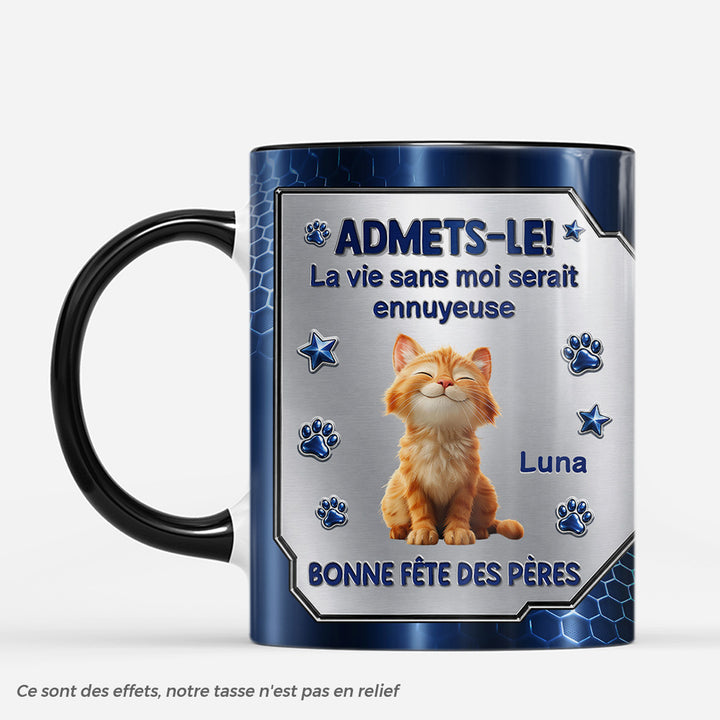 [Effet d'Impression 3D] Mug Personnalisé Chat - La Vie Sans Nous ...